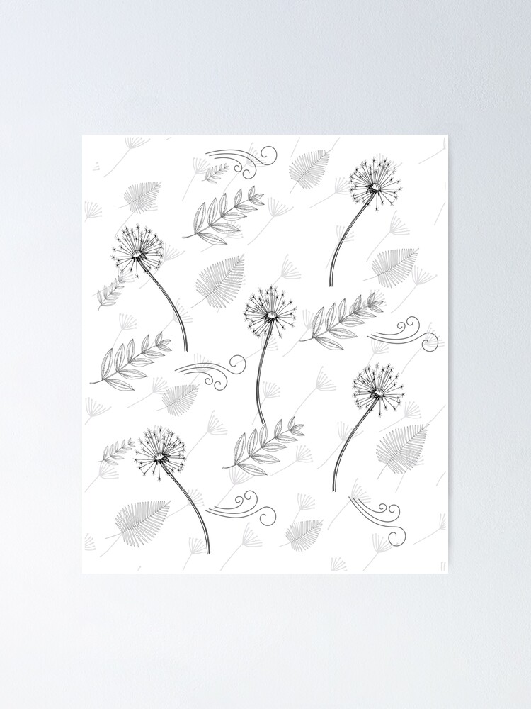 "Basic dandelion flower pattern gift design" Poster by TheveryGudMemes ...