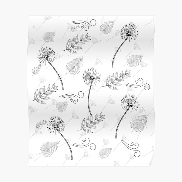 "Basic dandelion flower pattern gift design" Poster by TheveryGudMemes ...