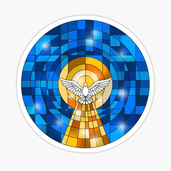 "Holy Spirit stained glass church window" Sticker for Sale by shaunj ...