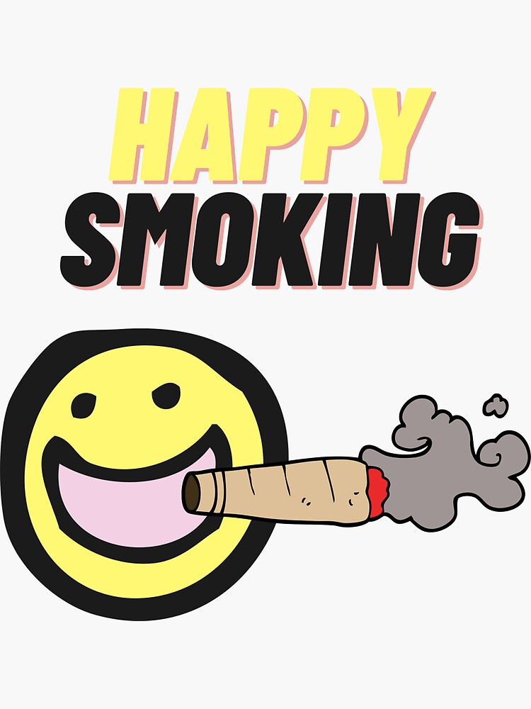"Happy smoking" Sticker for Sale by diverse-designs | Redbubble