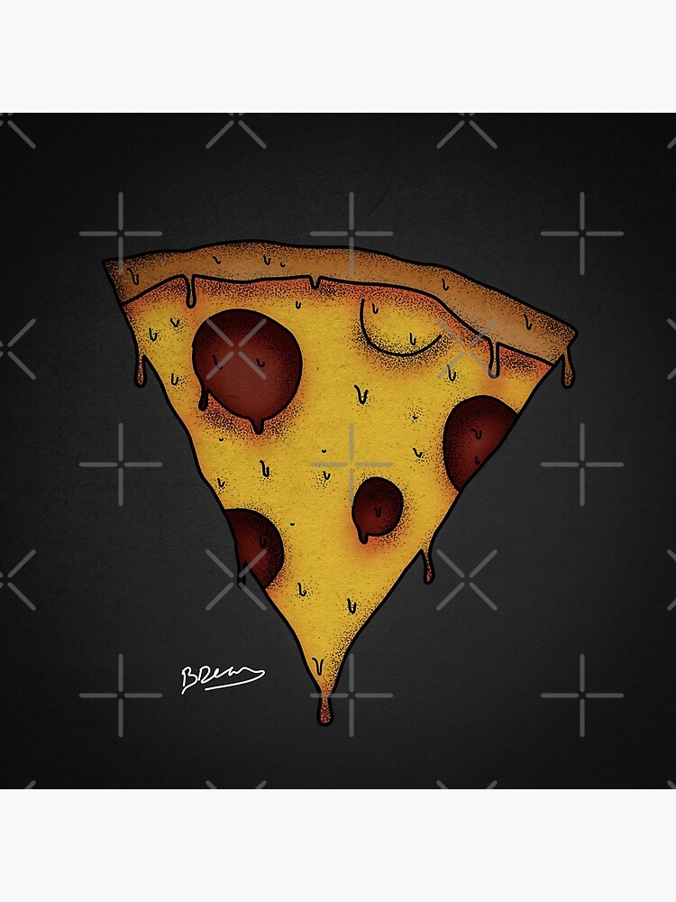 "Trippy Melting Pepperoni Pizza Slice" Art Print by sharpecanary ...