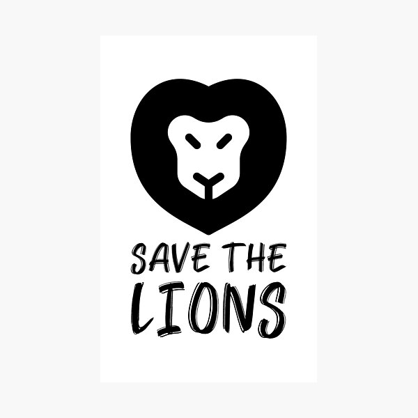 "Save the Lions Cute Lion Head" Photographic Print by javes93 | Redbubble