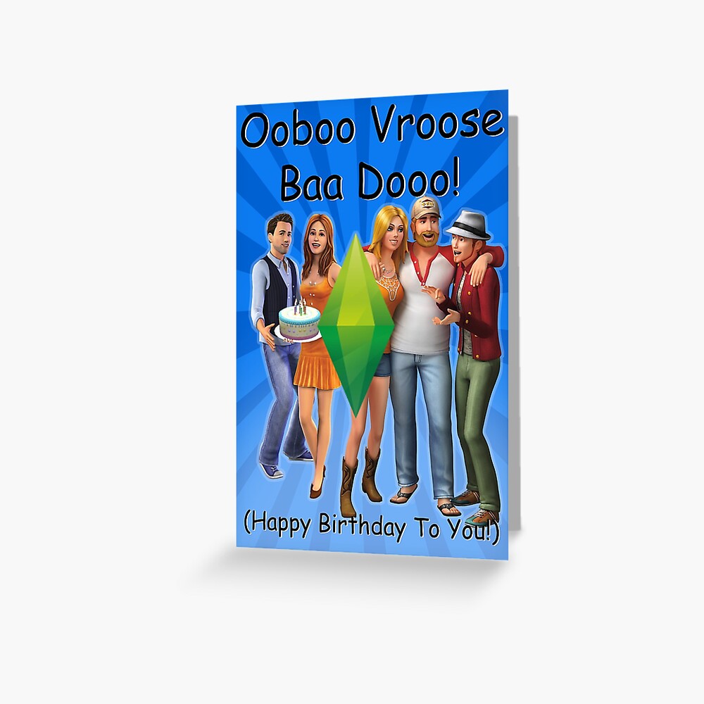 "Sims Birthday Card" Greeting Card by Kraken-Products | Redbubble