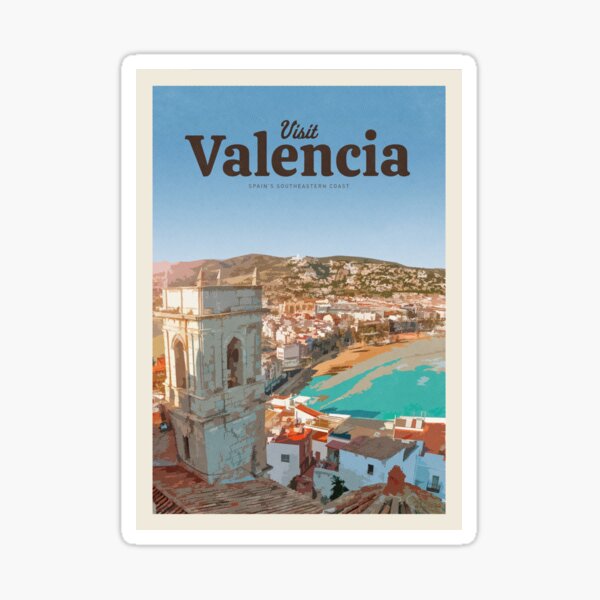 "Visit Valencia" Sticker for Sale by CallumGardiner | Redbubble