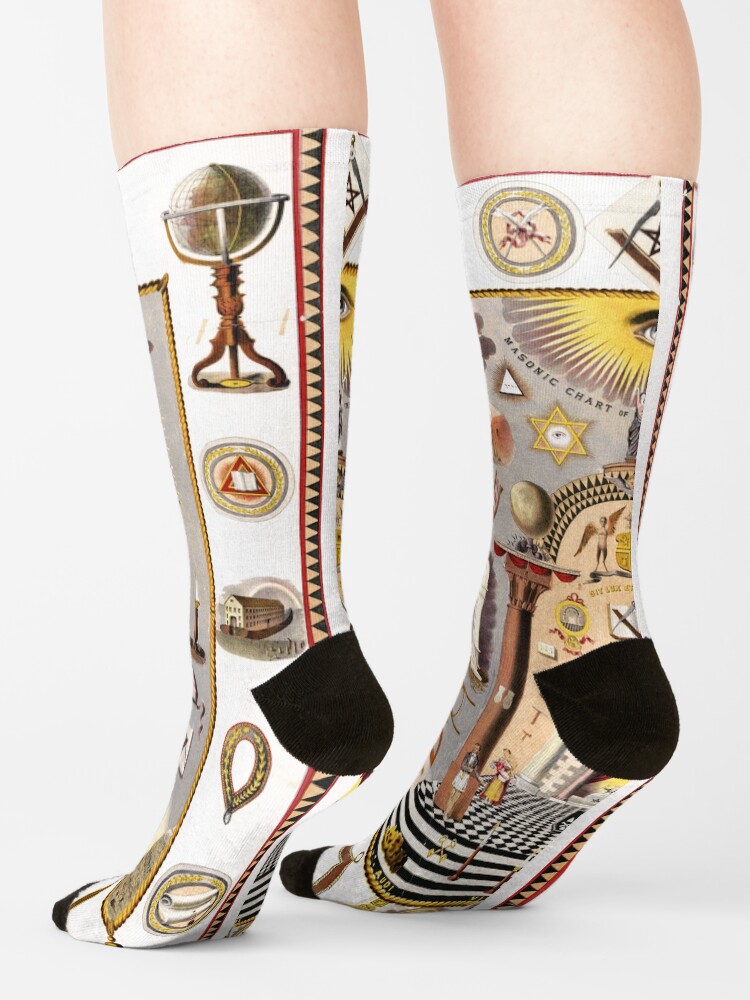 "Vintage Masonic poster - Masonic chart of the Scottish rite" Socks for ...