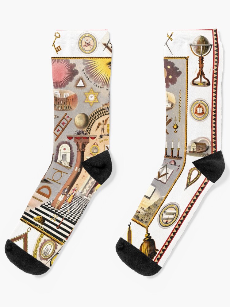 "Vintage Masonic poster - Masonic chart of the Scottish rite" Socks for ...