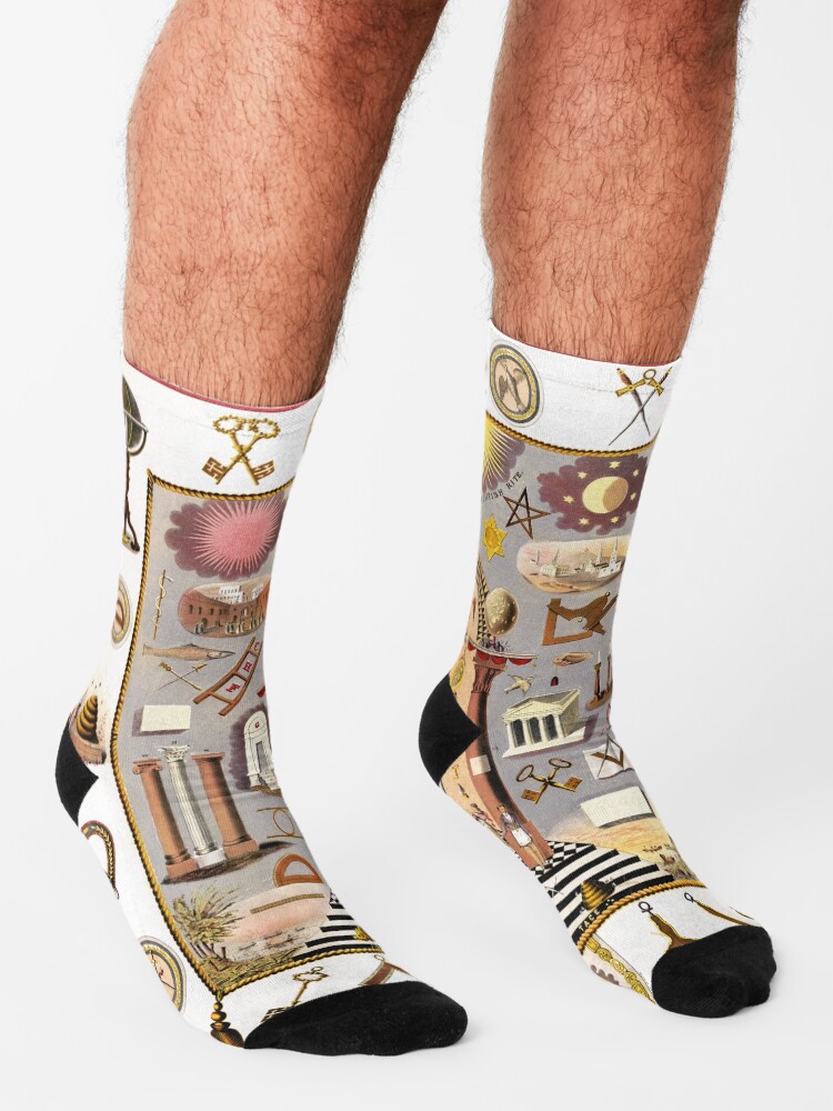 "Vintage Masonic poster - Masonic chart of the Scottish rite" Socks for ...