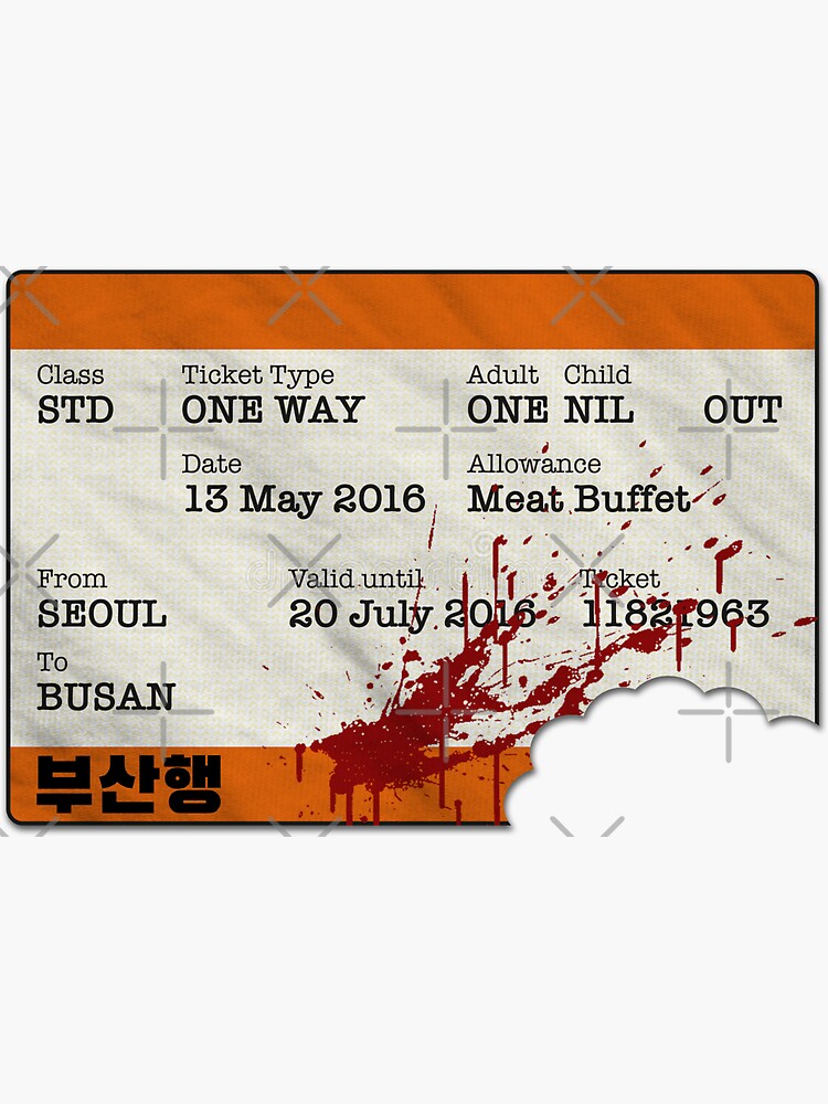 "Train to Busan Ticket" Sticker for Sale by Bhamgraphics | Redbubble