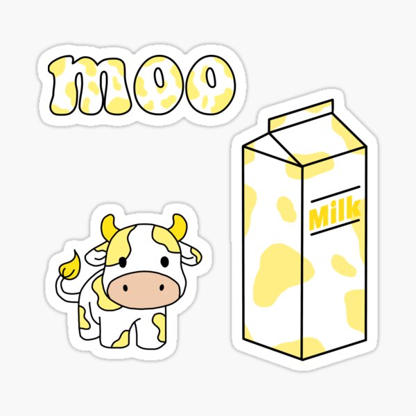 "Banana Cow print set " Sticker for Sale by BluAndCo | Redbubble