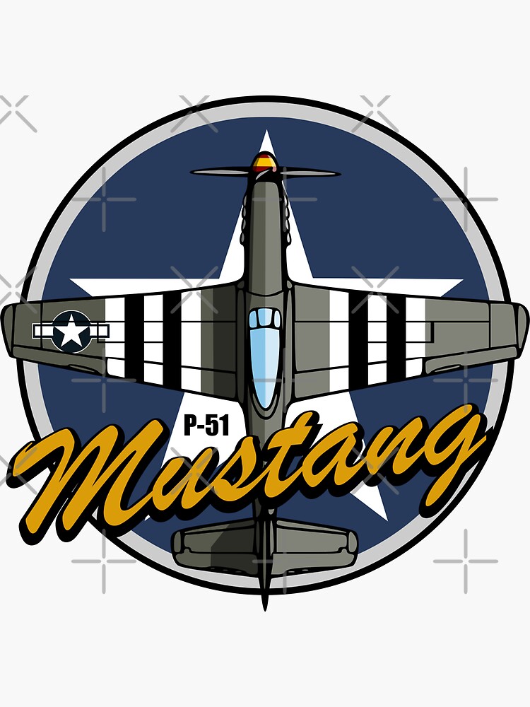 "P-51 Mustang" Sticker for Sale by StrongVlad | Redbubble