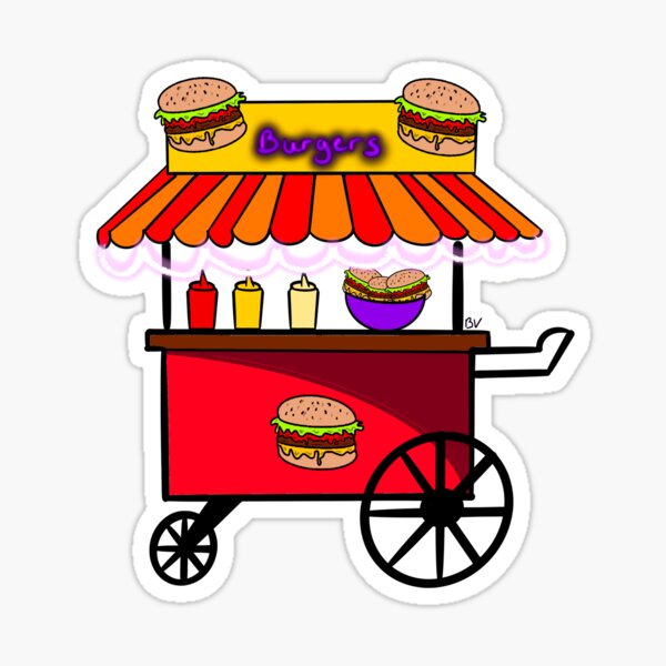 "Street food burgers" Sticker by BV-creas | Redbubble