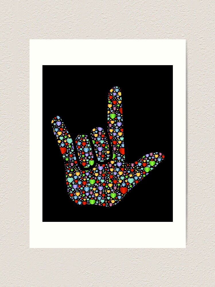 "ASL Hearts Silhouette" Art Print by Whynot123 | Redbubble