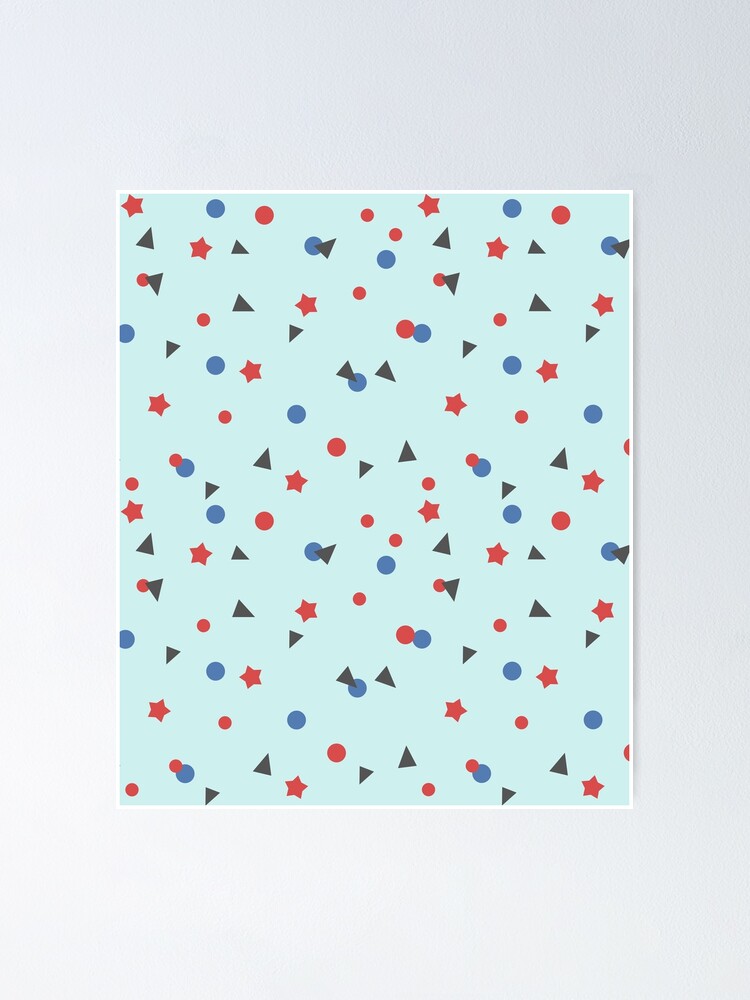 "Cool blue random shaped pattern gift design" Poster by TheveryGudMemes ...