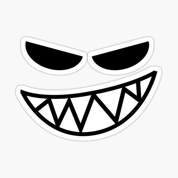 "Sharp-Toothed Smirky Face" Sticker by ArashiiGames | Redbubble
