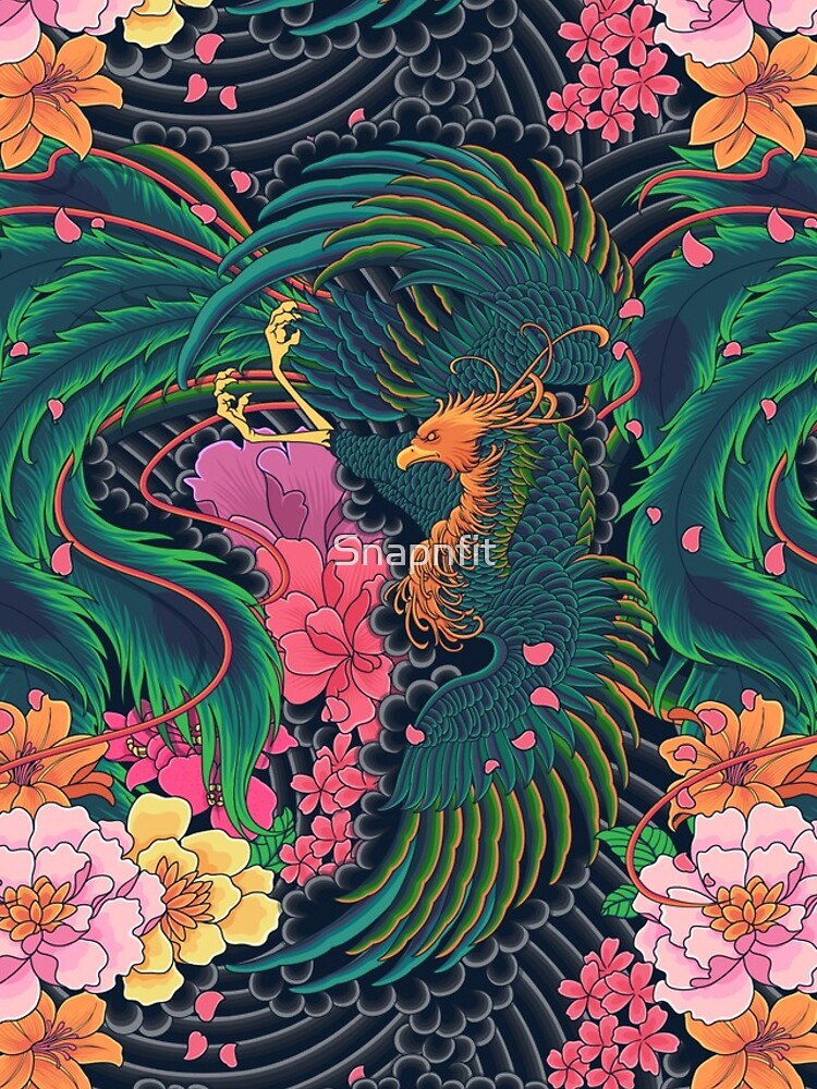 "Japanese Motive Design, The Grand Phoenix" iPhone Case for Sale by ...