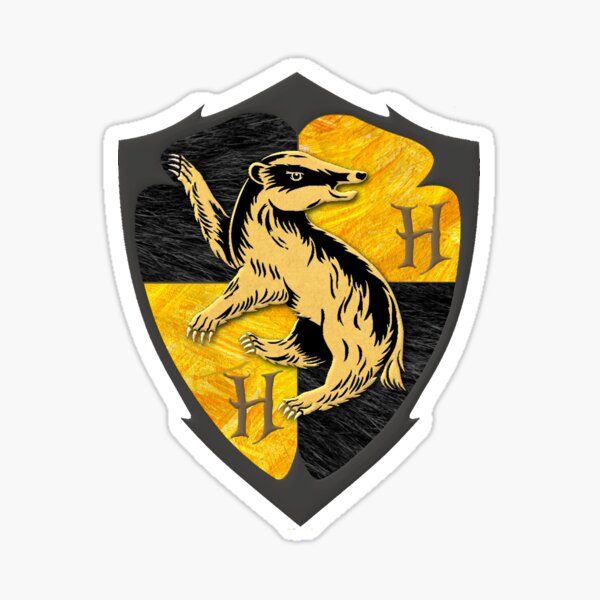 "Badger House Crest Black Yellow" Sticker for Sale by froggencrafts ...