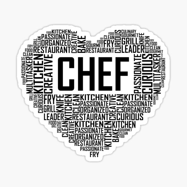 "Chef Heart" Sticker for Sale by Whynot123 | Redbubble