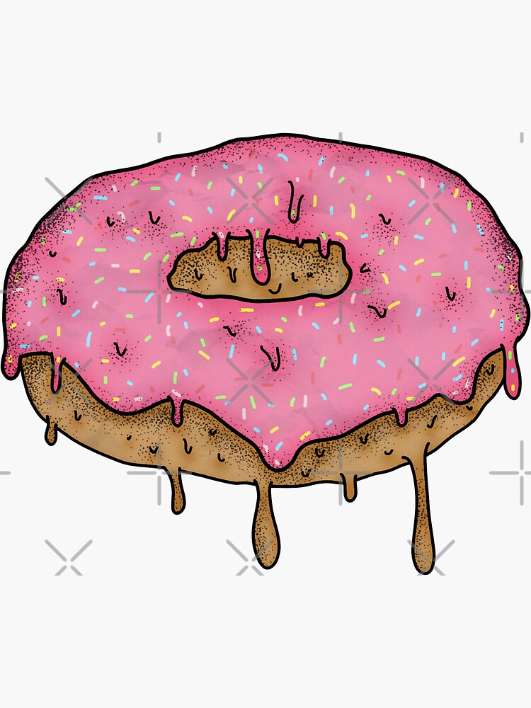 "Trippy Dripping Rainbow Sprinkle Donut" Sticker for Sale by ...