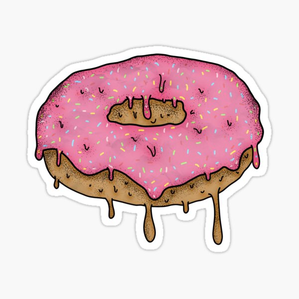 "Trippy Dripping Rainbow Sprinkle Donut" Sticker for Sale by ...