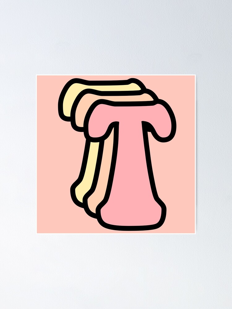 "Pink Aesthetic Groovy Letter T" Poster for Sale by CaitlinCerys ...