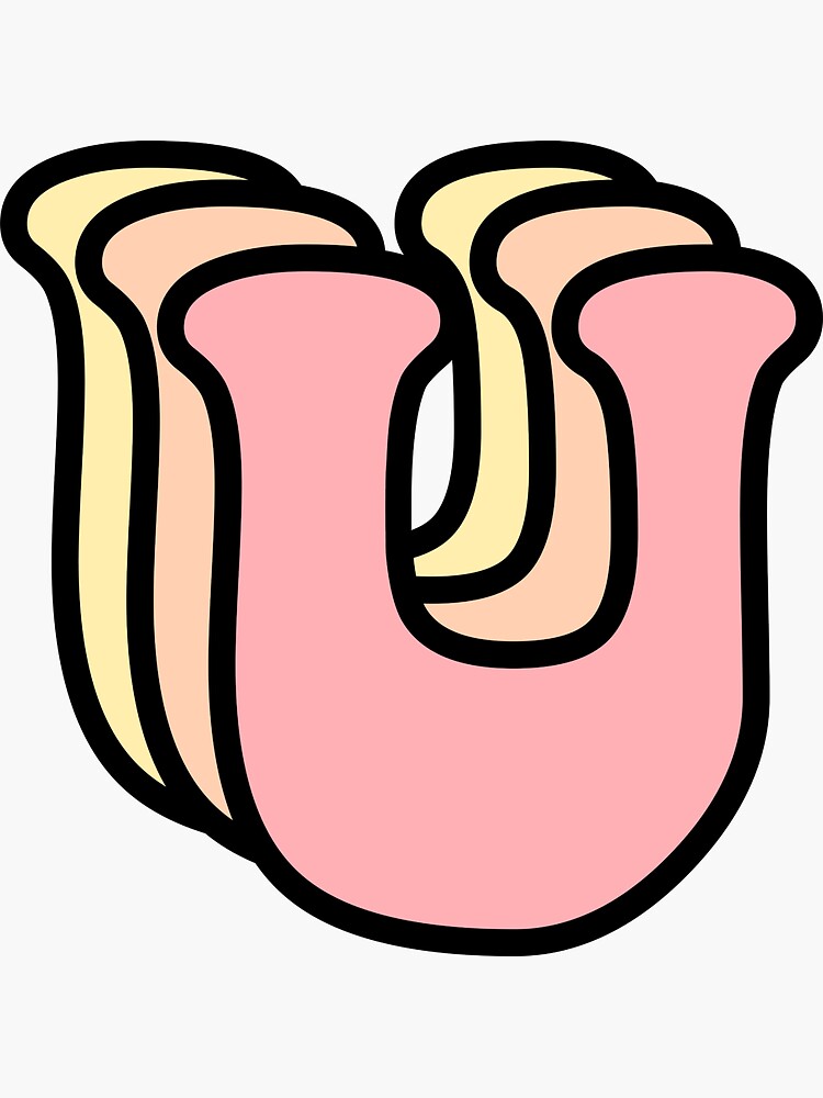 "Pink Aesthetic Groovy Letter U" Sticker by CaitlinCerys | Redbubble