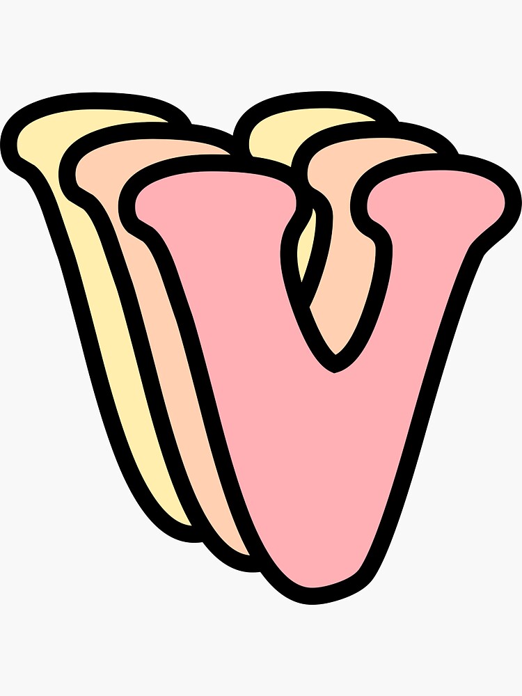 "Pink Aesthetic Groovy Letter V" Sticker for Sale by CaitlinCerys ...