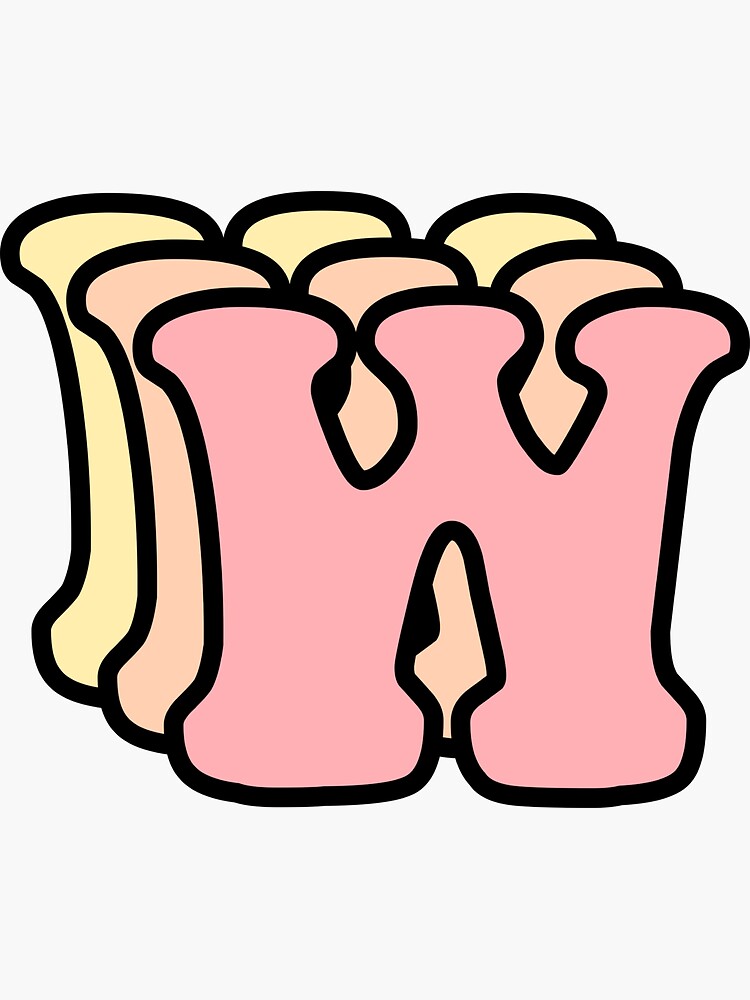 "Pink Aesthetic Groovy Letter W" Sticker by CaitlinCerys | Redbubble