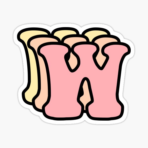 "Pink Aesthetic Groovy Letter W" Sticker by CaitlinCerys | Redbubble