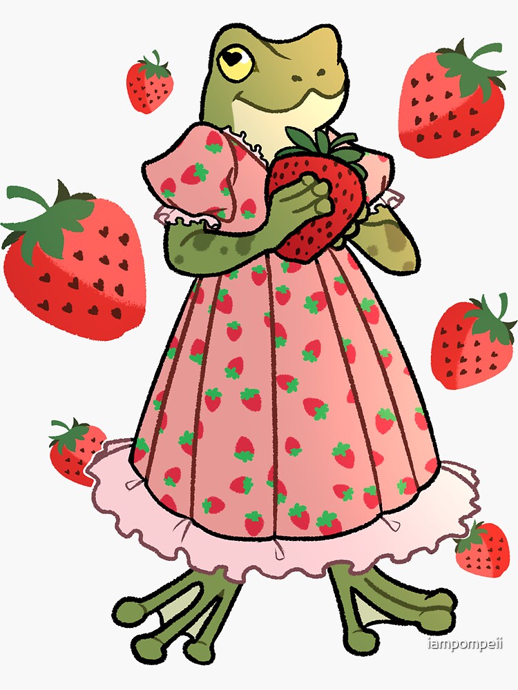 "Strawberry Frog" Sticker by iampompeii | Redbubble