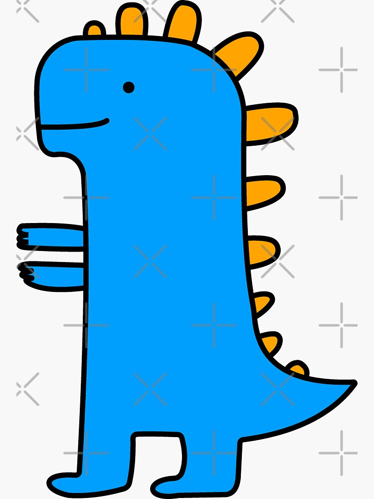"Little blue and oraange t-rex" Sticker by DesignsByDB | Redbubble