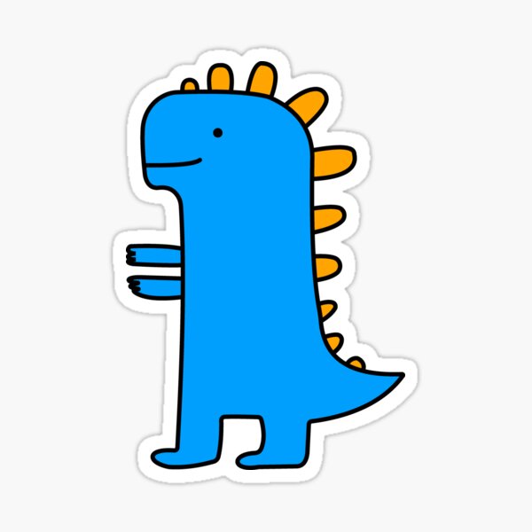 "Little blue and oraange t-rex" Sticker by DesignsByDB | Redbubble