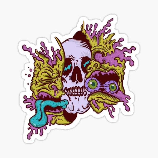 "Scary Face Off Sticker" Sticker by stickerarena | Redbubble