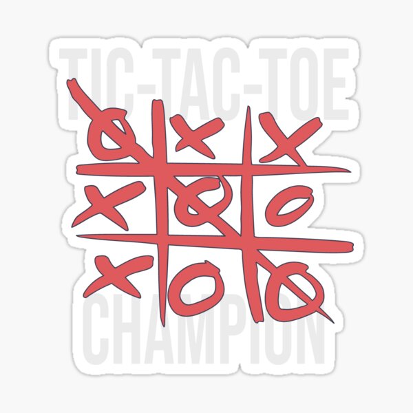 "Tic Tac Toe Text - Champion Graphic - Board Game" Sticker by DeWinnes ...