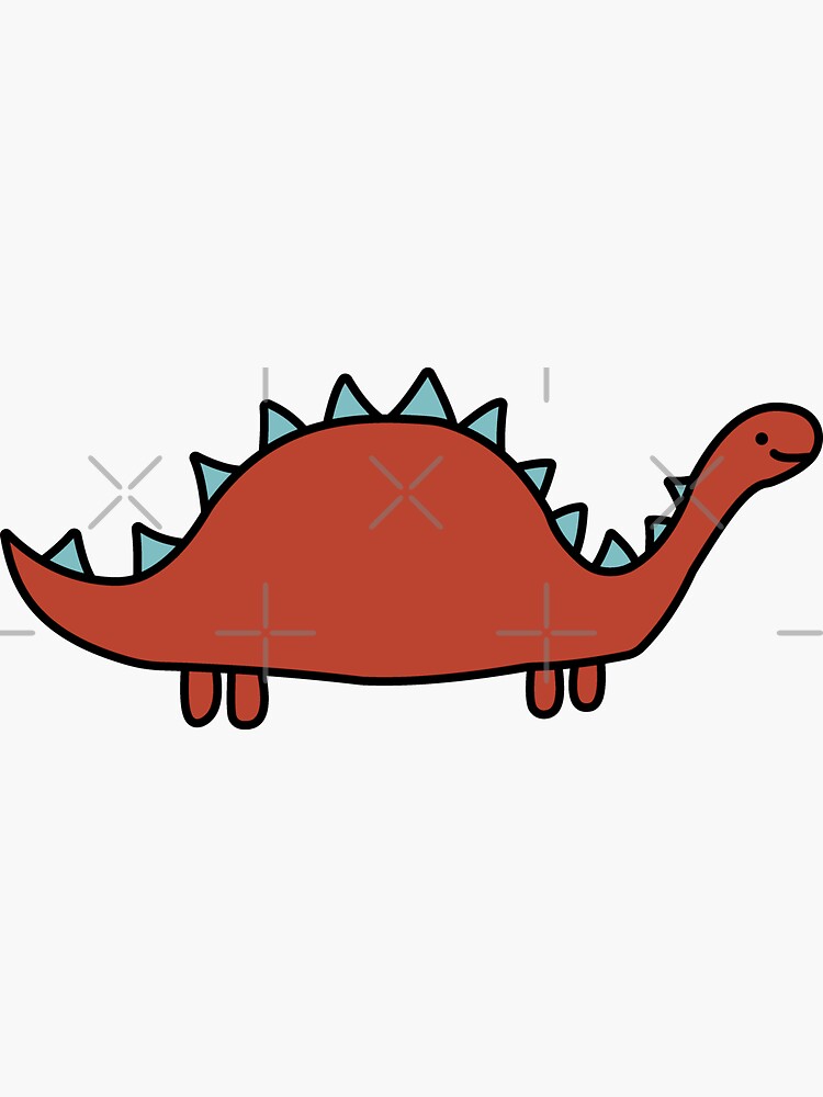 "Little Orange and Blue Dino" Sticker by DesignsByDB | Redbubble