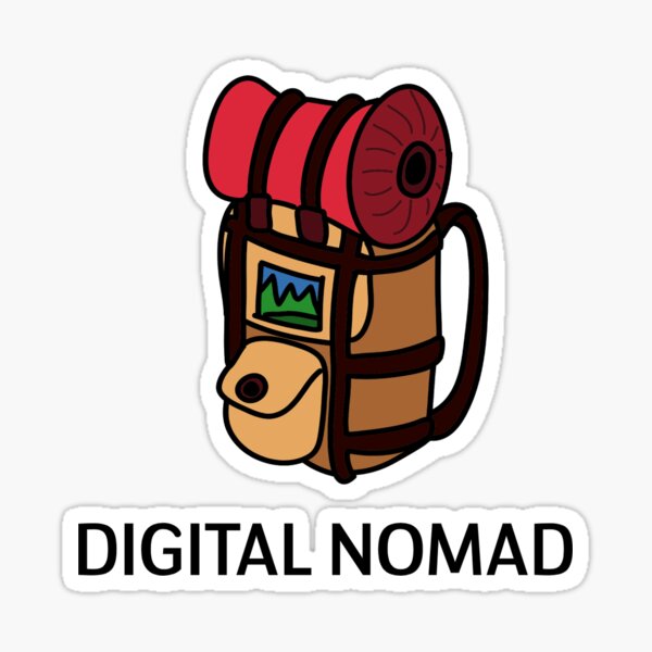 "Digital Nomad: Backpack Design" Sticker for Sale by ChriseryMerch ...