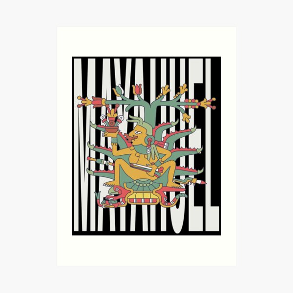 "Mayahuel - Aztec Goddess of Maguey or Agave - Large Text" Art Print ...