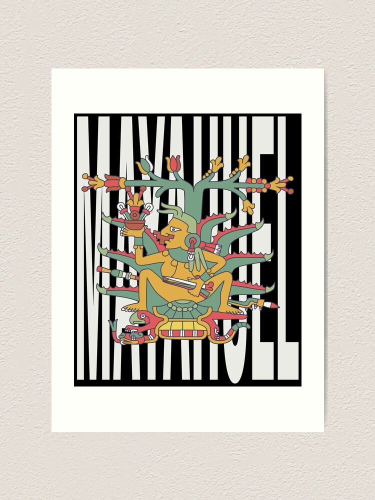 "Mayahuel - Aztec Goddess of Maguey or Agave - Large Text" Art Print ...