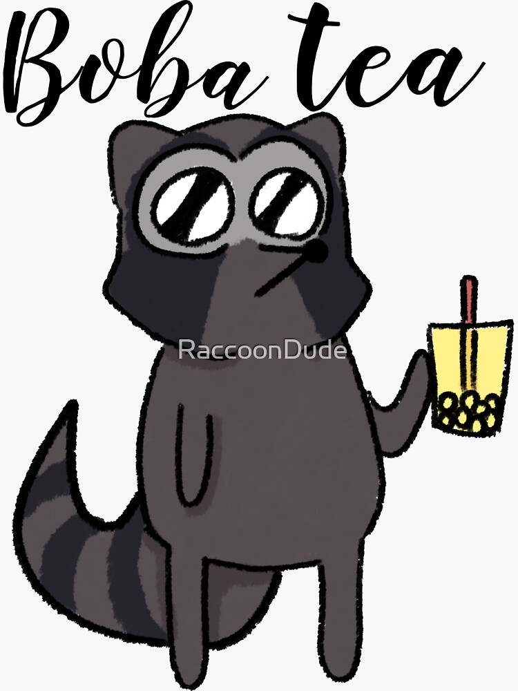 "Boba Tea Raccoon" Sticker for Sale by RaccoonDude | Redbubble