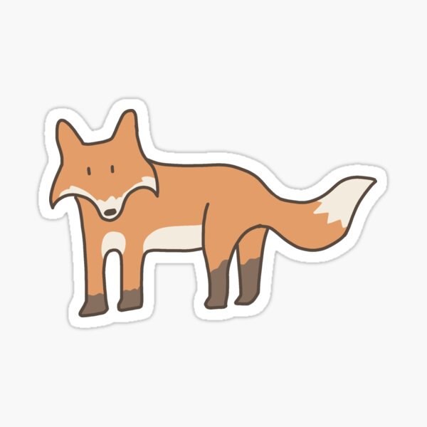 "Cartoon Little Red Fox" Sticker for Sale by bassoongirl123 | Redbubble
