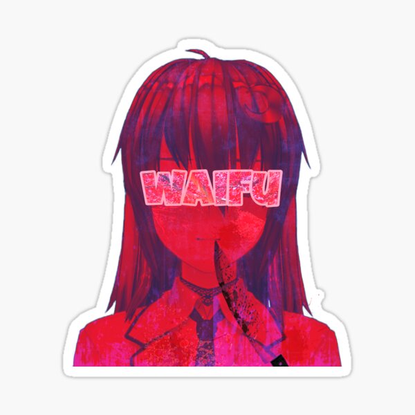 "Kawaii Anime Moongirl Waifu Design (Red/Pink) Yandere" Sticker by ...