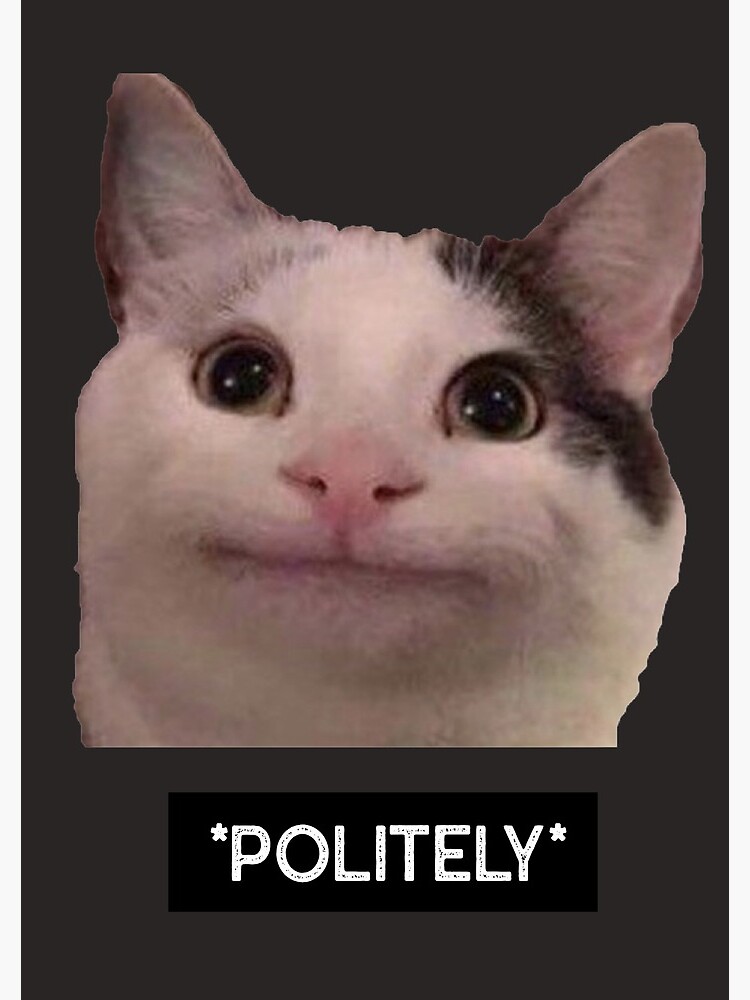 "Polite Cat smiling politely Meme" Spiral Notebook by MeowStation ...