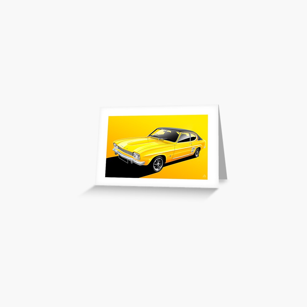 "Poster artwork - Ford Capri" Greeting Card for Sale by RJWautographics ...