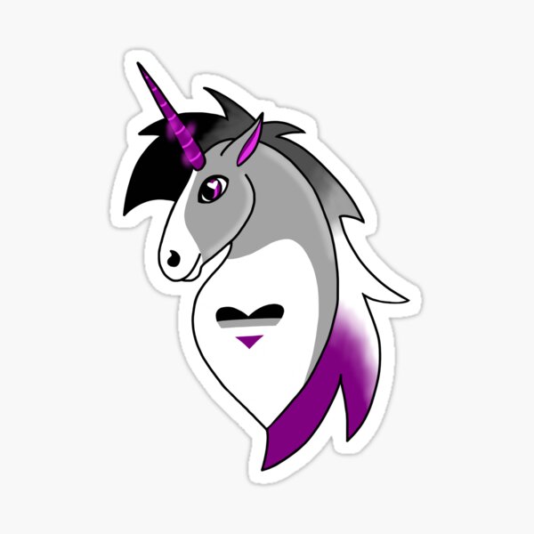 Asexual Unicorn Sticker By Bobapuma Redbubble