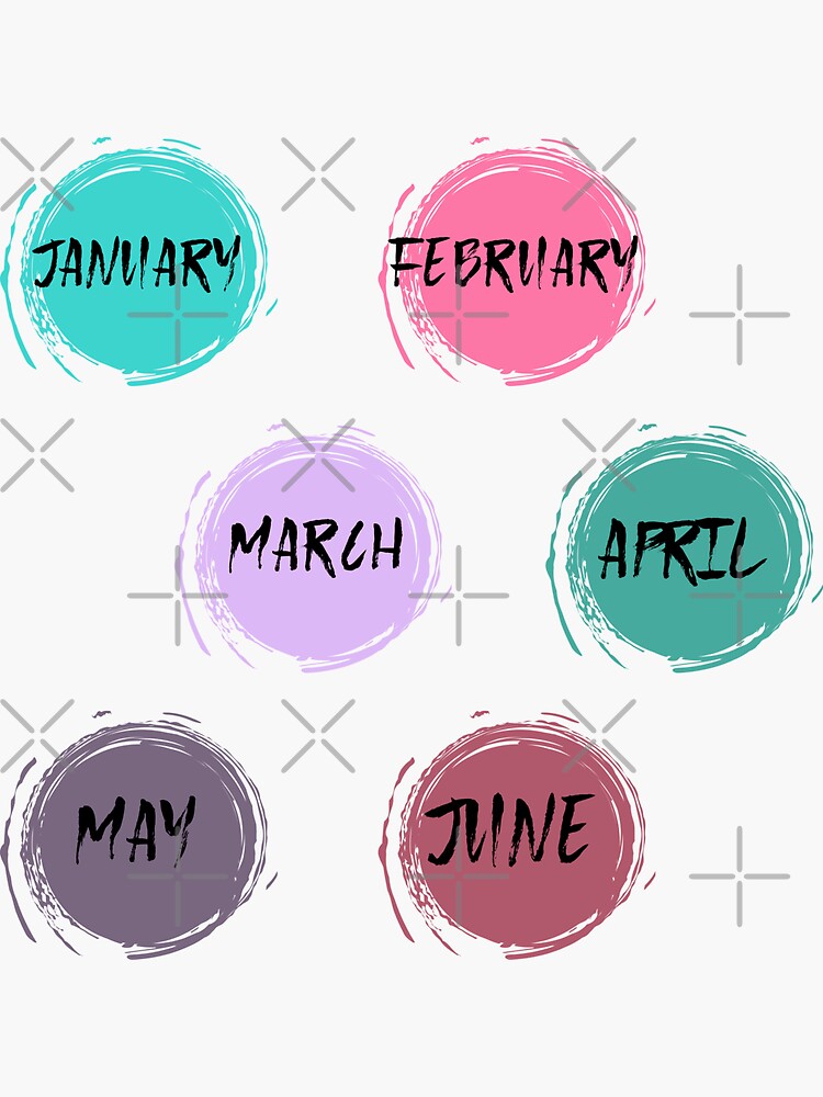 "January February March April May June Colorful Month Planner Labels ...