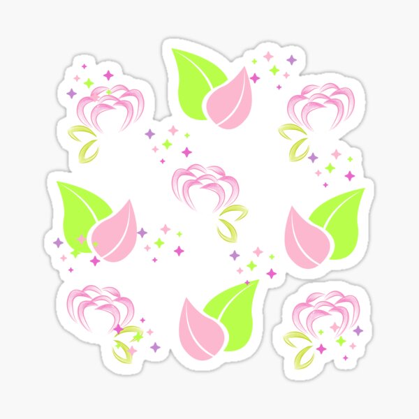 "pastel roses and leaves" Sticker for Sale by Slip-of-the-Pen | Redbubble