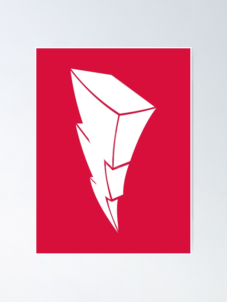"Red Ranger Lightning Symbol" Poster by Ravensclaw3 | Redbubble