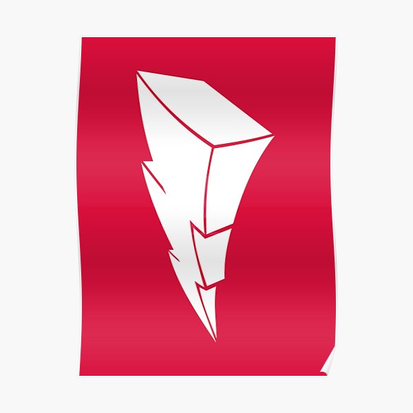 "Red Ranger Lightning Symbol" Poster by Ravensclaw3 | Redbubble