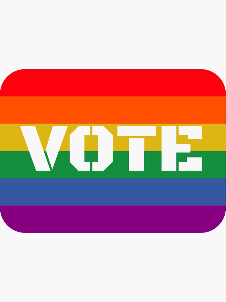 "Rainbow Flag VOTE #5" Sticker for Sale by RainbowBudgie | Redbubble