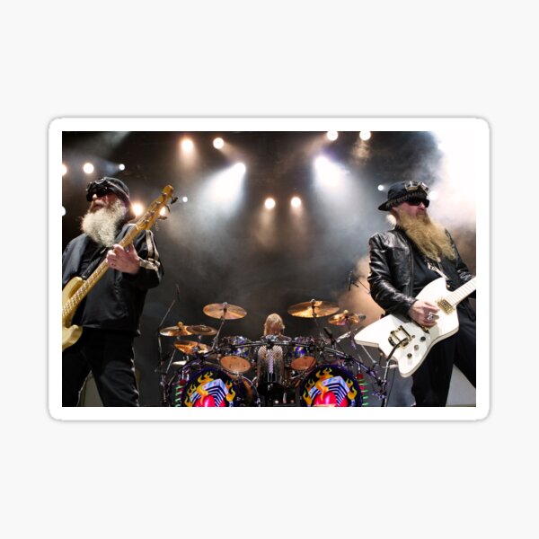 "ZZ Top - Live in Concert" Sticker by BritishYank | Redbubble