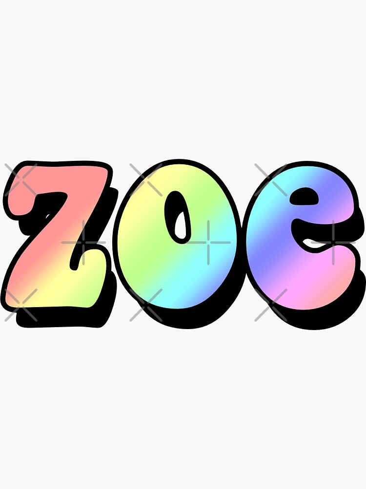 "aesthetic rainbow zoe name" Sticker for Sale by STAR10008 | Redbubble